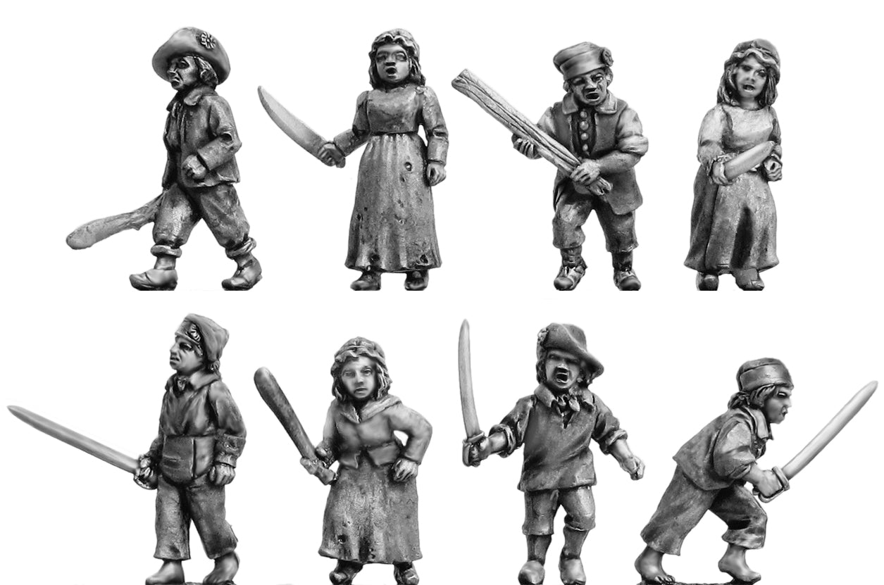 Mob with hand weapons (28mm) | Eureka Miniatures UK